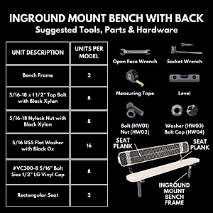 COATEDOUTDOORFURNITURE Coated Outdoor Furniture Heavy-Duty Outdoor Bench Thermoplastic Coated, Expanded Metal, Commercial-Grade Seating, Made in America (Inground with Back, 6 Ft, Dark Blue)