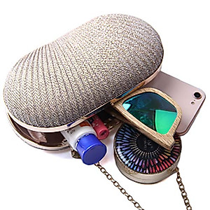 FUKZTE Women Clutch Bag Handbag with Chain Ladies Evening Bridal Wedding Party Handbags,Champagne