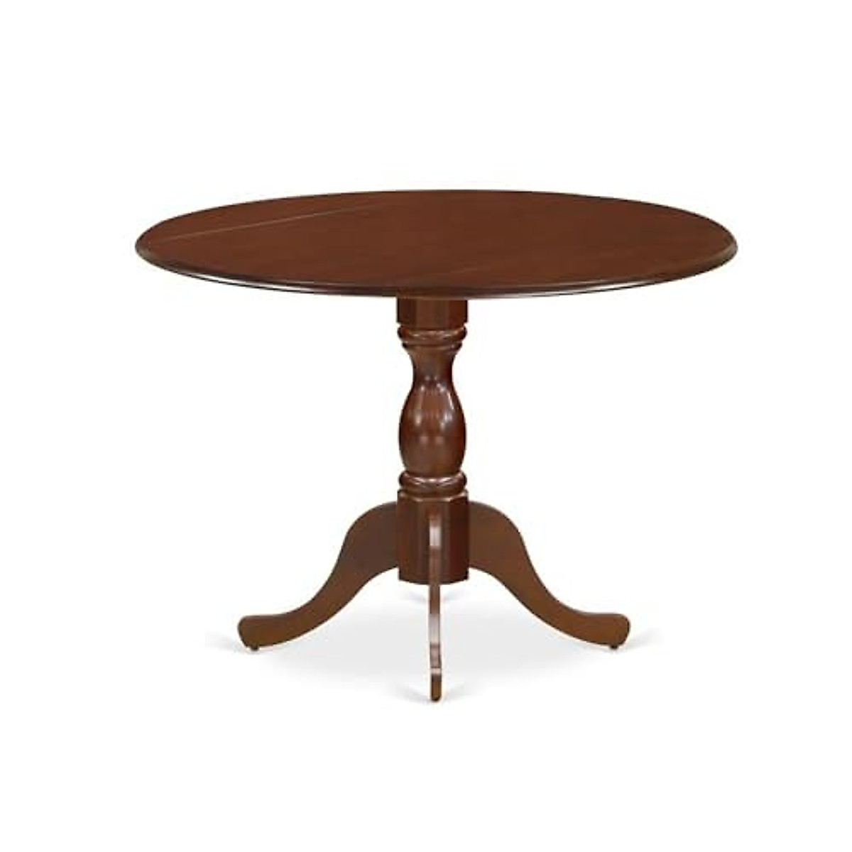 East West Furniture DMDL3-MAH-W 3 Piece Dining Set Contains a Round Dining Table with Dropleaf and 2 Kitchen Chairs, 42x42 Inch, Mahogany