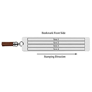 JOVIVI Personalized Metal Bookmarks, Custom Message Stainless Steel Rectangle Tag with Brown Tassel for Book Lover Kids Office School Reading