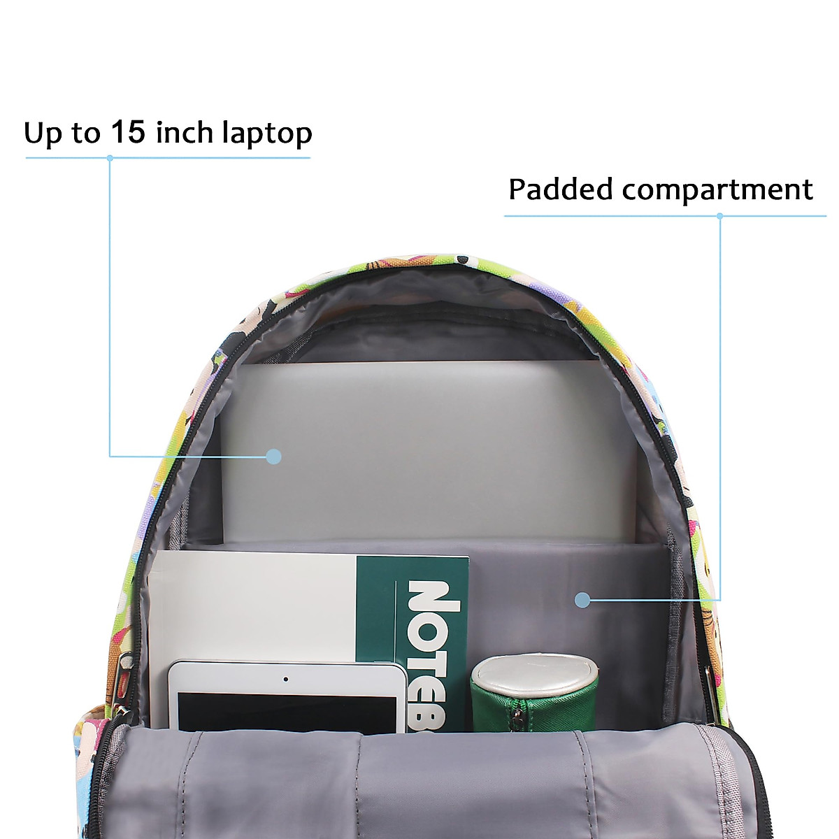 Finex Transport Fans Canvas Backpack Casual Daypack with 15 in Laptop Storage Compartment