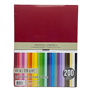 Recollections Cardstock Paper, Essentials 20 Colors - 200 Sheets 8-1/2 X 11