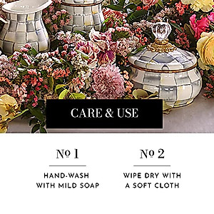 MACKENZIE-CHILDS Sterling Check Squashed Pot, Cute Tea Storage, Flour or Sugar Container