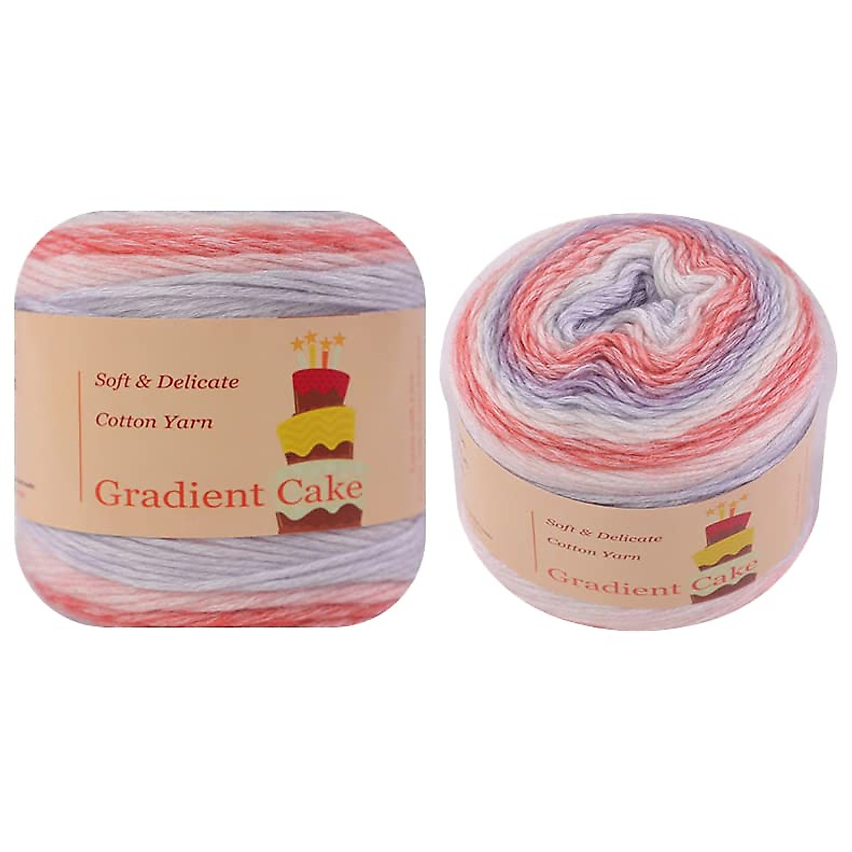 2-pk Gradient Cake Cotton Ball by Yonkey Monkey (1159) Knitting Crochet