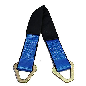 Mytee Products (4 Pack) 2" x 24" Heavy Duty Tie Down Axle Straps with D-Ring and Protective Sleeve, 10,000LBS Capacity - for Car Trailer Hauler Tow Truck Wrecker Wheel Tie Down Strap