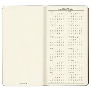 2024 Gallery Leather Pocket Monthly Planner - Acadia Black - 6x3.25"