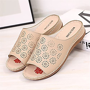 Style Sandals And Summer Fashion Hollow Flat Ladies Spring Roman Womens Slippers with Backs And Support