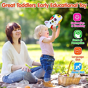 Baby Toy for 1 Years Old Boys Girls Gift Bump & Go Airplane Crawling Baby toys 12-18 Months Infant Tummy Time Toys with Light & Sound for 6 7 8 9 10 11 12 Month Walking Music First Birhthday Gift Toys