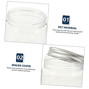 Hemoton 8 Pcs Kitchen Storage Jar Empty Condiment Containers Transparent Cereals Jar Empty Cylinder Jar Candy Canister Kitchen Pantry Jars Kitchen Nuts Storage Dry Nuts Sealing Jars