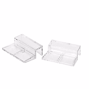 20Pcs Aquarium Glass Cover Clip Acrylic Universal Lid Clips for Rimless Aquariums Clear Color Acrylic Aquarium Glass Cover Holder, Aquarium Glass Clips(5mm)