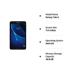 Samsung Galaxy Tab A 7"; 8 GB WiFi Tablet w/ 16GB Micro SD Bundle (Black) SM-T280NZKMXAR (US Warranty)