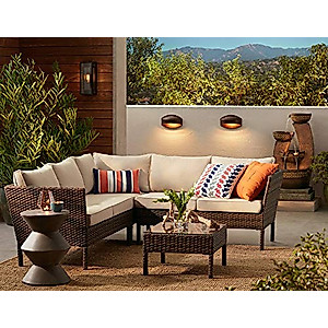 Four Bowl Modern Rustic Outdoor Cascading Floor Water Fountain with LED Light Faux Stone 41" for Yard Garden Patio Backyard Deck Home Lawn Porch House Exterior Balcony - John Timberland