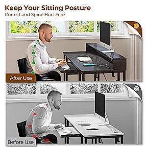 Rolanstar Computer Desk with LED Lights & Power Outlets, 55” Gaming Desk with Storage Shelves, Home Office Desk with Keyboard Tray & Monitor Stand, with Hooks, Carbon Fiber Surface Black