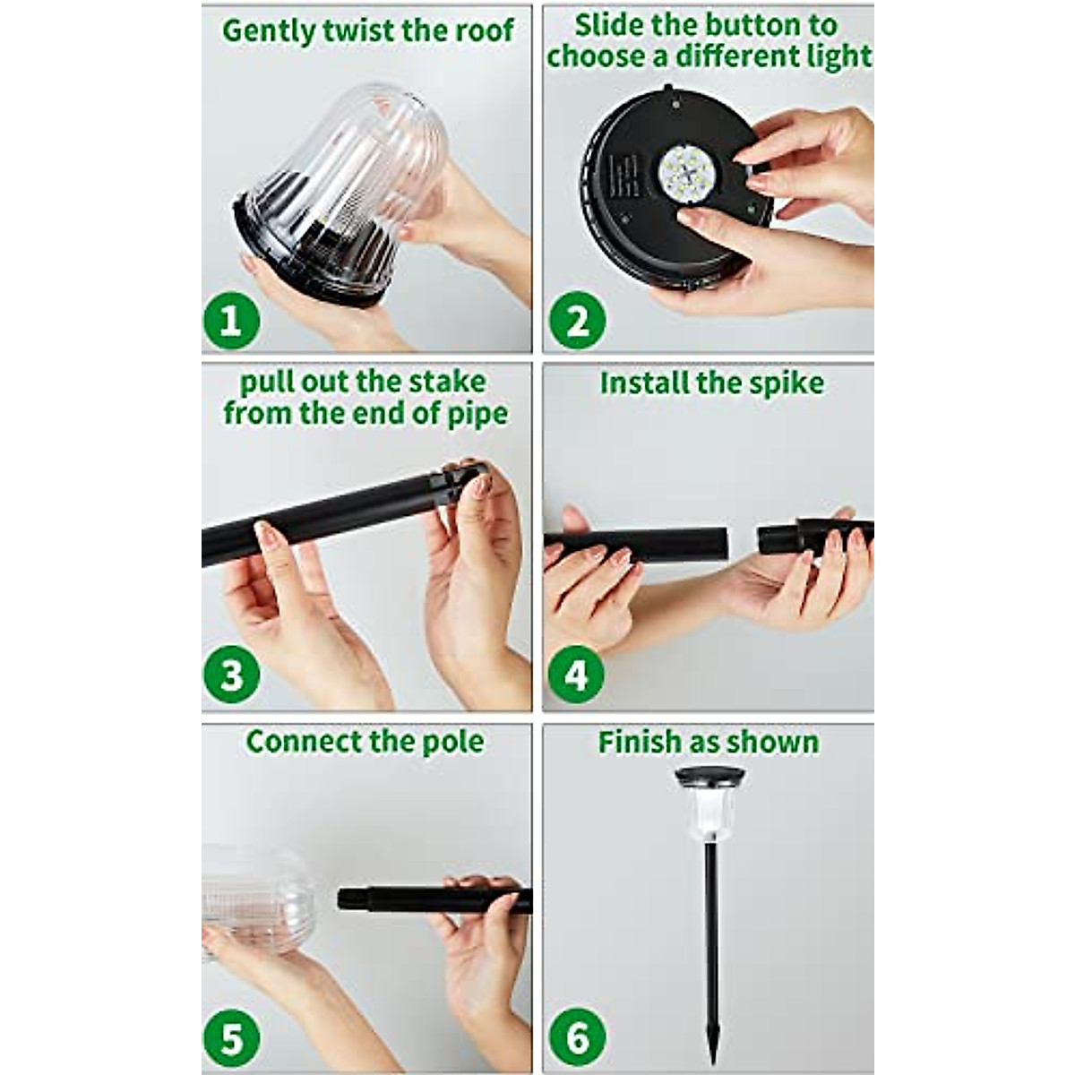 JSOT 200 Lumens Solar Pathway Lights,4 Pack Solar Outdoor Landscape Path Lights Waterproof,Bright Solar Driveway Lights,IP65 Long Last LED Solar Walkway Light for Garden,Lawn,Path.(Warm/White Light)