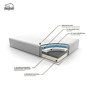 Lazycat King Mattress,10 inch Memory Foam Mattress in a Box Cooling Gel Infused Breathable Bed Comfortable Mattress for Cooler Sleep Supportive Pressure Relief CertiPUR-US Certified (King)