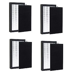 True HEPA Replacement Filter Compatible with GermGuardian FLT4100 Filter E for AC4100 AC4150BL AC4150P AC4150BLCA AC4150PCA Air Purifier 4 Filters