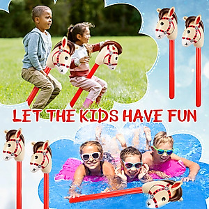 Chivao 30 Pack Inflatable Stick Horse Toy Horse on a Stick Horse Stick Toy Horse Head Stick Balloon Bulk for Cowgirl Cowboy Western Themed Birthday Party Baby Shower Decorations, 37 Inch (Red)