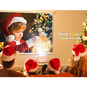 Mini Projector, Portable Video Projector w/ 1080P Supported and 300'' Display, LED Phone Projector for Kids Gifts, Cartoons TV Movie, Party Game, Compatible with HDMI, USB, TV Stick iOS & Android