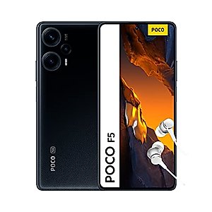 Xiaomi Poco F5 5G + 4G LTE 256GB + 8GB Global Version Unlocked 6.67" 120Hz 64Mp Triple Camera (Tmobile Mint Tello Metro USA Market) + (w/Fast Car 51W Charger Bundle) (Black Global)