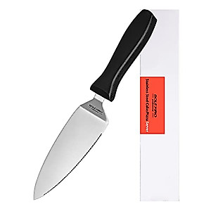 BOLEX 7 inch Professional Stainless Steel Pie Server/Cake Cutter Server - Flatware Utility Pie Cutter with No-slip Plastic Handle - Resistant Pizza Cutter/Server Spatula for Pie/Cake/Dessert(Black)