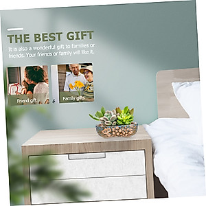 YARNOW 1pc Love with Office for Porcelain Cactus Planters Simple Bonsai Drainage Flowerpot Floral Shallow Glazed Adornment Garden Large Ceramic Vintage Gift Chic Style Succulent Hole