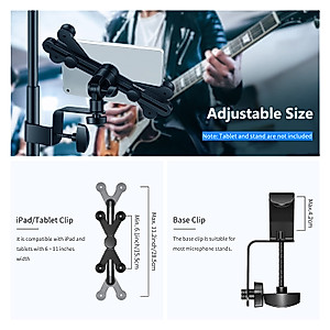 Neewer 6-11 inches Adjustable Music Mic Microphone Stand Tablet Mount with 360 Degree Swivel Holder for Apple iPad Pro Air Mini Google Nexus Samsung Galaxy