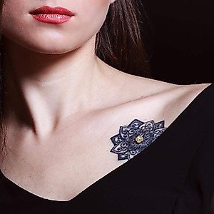 FIFTH CUE 14G CZ Paved & Round CZ Center Rose Blossom 316L Surgical Steel Internally Threaded Dermal Anchor Top (Steel/Clear)