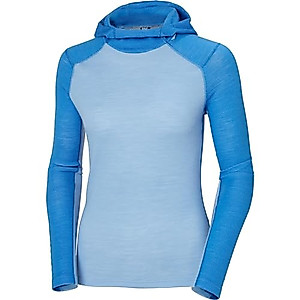 Helly-Hansen Womens LIFA Merino Midweight Hoodie, 627 Bright Blue, Small