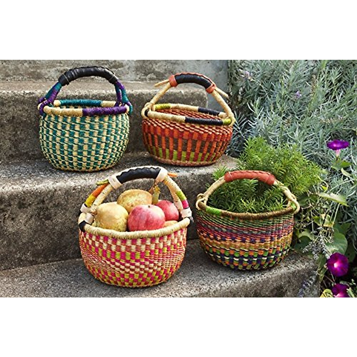 9" -11" Across Children's Small Bolga African Bolga Ghana Basket Fair Trade toys Easter Eggs basket (COLORS VARY) 1 EA