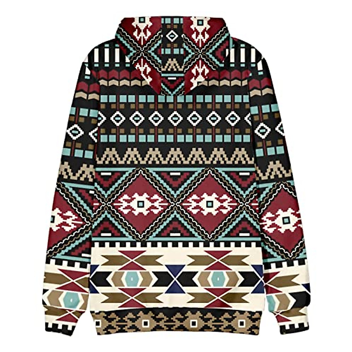 early access Hoodies for Men Pullover Long Sleeve Causal Western Aztec Ethnic Pullover Hooded Ethnic Print Crewneck Sweatshirt sweatshirts for men big and tall Dark Gray 4X