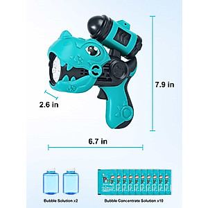 Dinosaur Bubble Gun Blaster for Kids, Bubble Machine Blower Maker with Lights & Sounds,Bubble Guns for Toddlers 1-3,Outdoor Summer Toys Gifts for Boys Girls