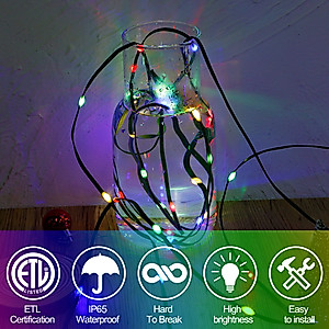 WATERGLIDE Extra Long 328 FT Fairy String Lights, 1000 LED Outdoor Green Wire Christmas Lights, Plug in Mini Light 8 Modes & Waterproof for Outside Xmas Tree Holiday Wedding Party Decor, Multicolor