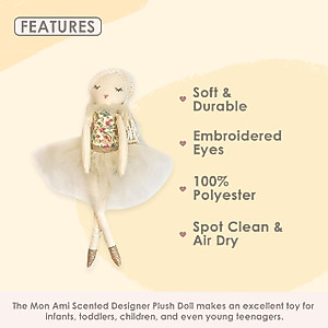 MON AMI Vanilla Scented Designer Soft Plush Doll - 10”, Fun Adorable Stuffed Toy for Kids of All Ages, Use as Toy or Room Décor, for Baby Shower