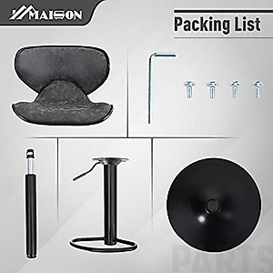 MAISON ARTS Counter Height Swivel Bar Stools Set of 2 Adjustable Barstools with Back for Kitchen Counter Tall Bar Height Chairs Faux Leather High Stools for Kitchen Island,Support 300 LBS,Grey