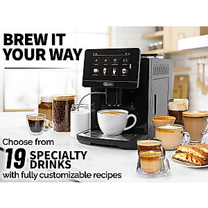 Zulay Magia Fully Automatic Espresso Machine With Grinder - 19 Customizable Coffee Options - Auto-Cleaning For Easy Maintenance - Milk-Foam System For Latte, Cappuccino, Macchiato
