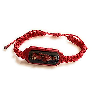 Chavarrieta Red Thread Bracelet Pulsera Roja de hilo de la Santa Muerte, Black