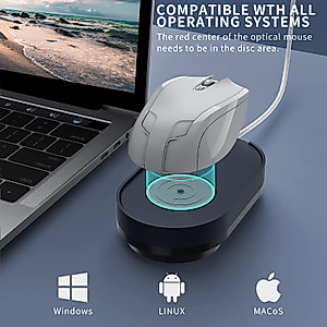Ergopollo Mouse Jiggler, Undetectable Mouse Mover Device Wiggler Shaker with Drive Free USB Cable and 5V1A Adapter, Moves Mouse Automatically, Keep PC Screen Active, Blue