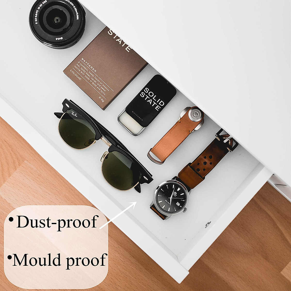 Heroad Brand 17.7'' x 5ft Clear Contact Paper Shelf and Drawer Liner Clear Glossy Self-Adhesive Film Cover Removable Protective Film Clear Contact Paper for Shelves Kitchen Cabinets Clear Shelf Liners