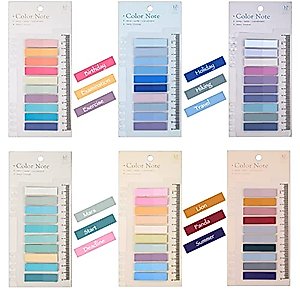 1200 Pieces Sticky Tabs, 60 Colors Book Tabs, Colorful Book Markers with Ruler for Index Callout, Tabs for Annotating Books, File Classification, Book Notes Highlights, Page Markers