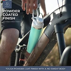 ORCA Hydra 22oz | Insulated, Stainless Steel Water Bottle with Powder Coat Finish & Silicone Grip Whale Tale Handle, Dishwasher Safe Sports Bottle — Olive Topo