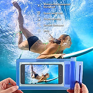 Flutesan 50 Pack Clear Waterproof Phone Pouch Universal Waterproof Phone Case Waterproof Pouch Dry Bag with Lanyard for Water Games Protect