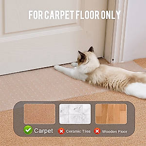 Uross Carpet Protector for Pets - Cat Carpet Protector for Doorway, Anti Scratch Under Door Cat Scratch Protector Mat, Easy to Cut Plastic Carpet Scratch Stopper, Cat Scratch Guard Carpet 3.6FT