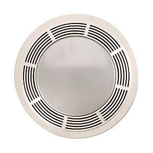 Broan-Nutone 8664RP Exhaust Fan and 100-Watt Incandescent Light with Glass Lens, Bathroom Ceiling Ventilation Fan, 100-Watts, 100 CFM, White