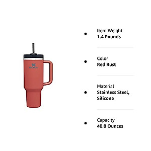 The Quencher H2.0 FlowState™ Tumbler (Soft Matte) | 40 OZ Red Rust