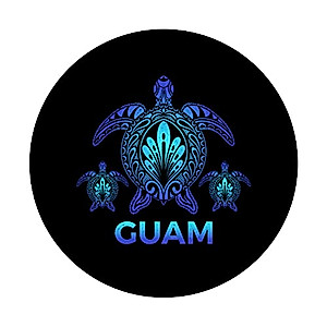 Vintage Guam Ocean Blue Sea Turtle Souvenirs PopSockets Swappable PopGrip