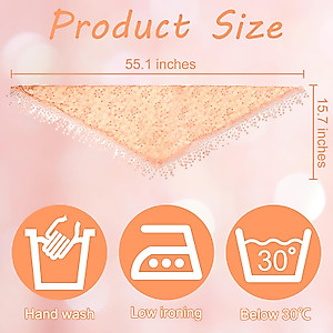 8 Pcs Triangle Lace Mantilla Veil Cathedral Head Covering Church Veil Floral with Tassel Chapel Veil for Women