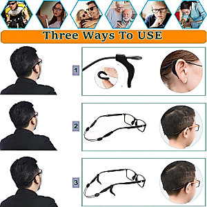 10 Pcs Glasses Strap, Sunglasses Strap, Eyeglasses Strap, 2 Pcs Upgrade Adjustable Eyewear Retainer, With 8 Pcs Ear Hooks, Sports Sunglasses Eyeglass Strap for Men Women Kids Glasses Holder Strap