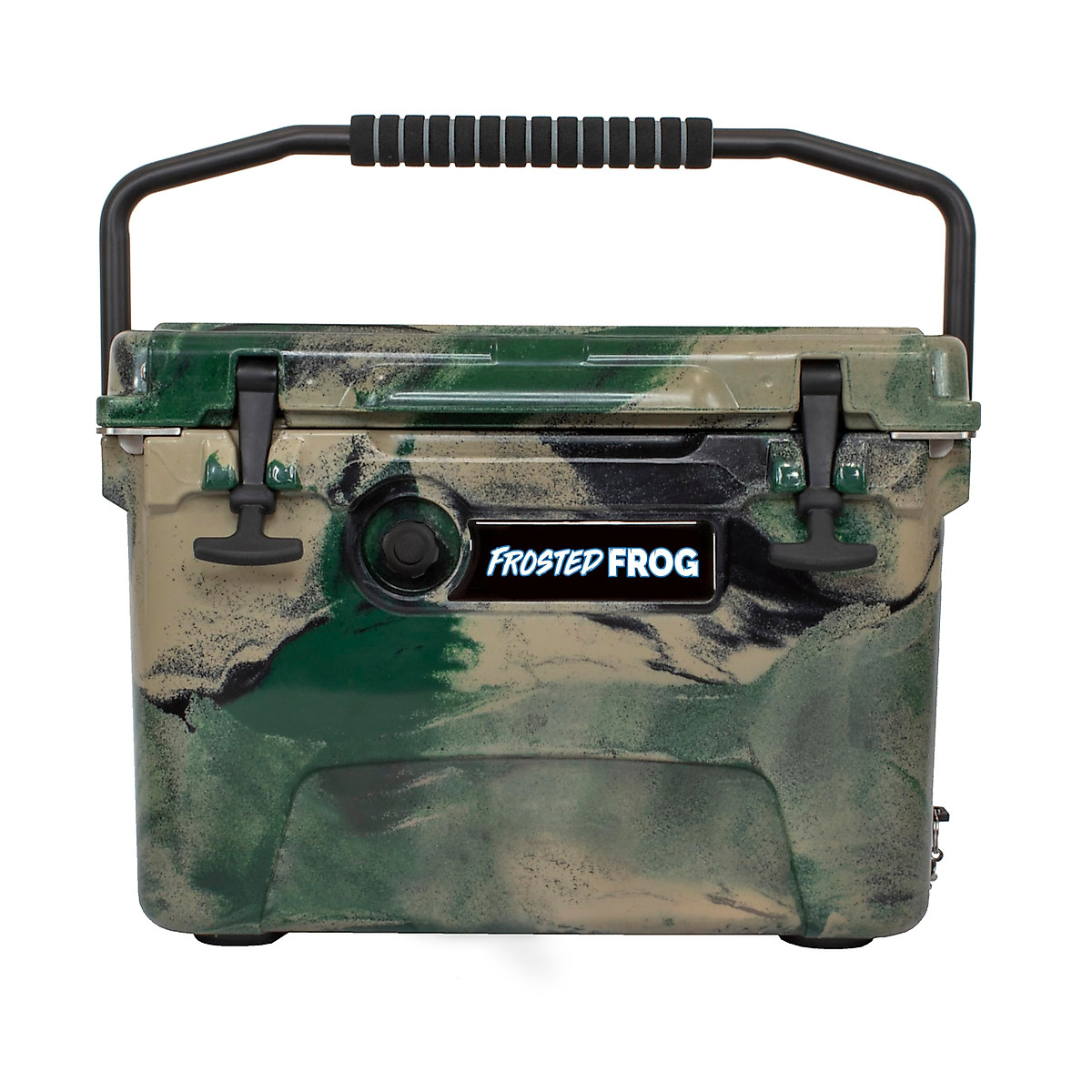 Frosted Frog Green Camo 20 Quart Ice Chest Heavy Duty High Performance Roto-Molded Commercial Grade Insulated Cooler