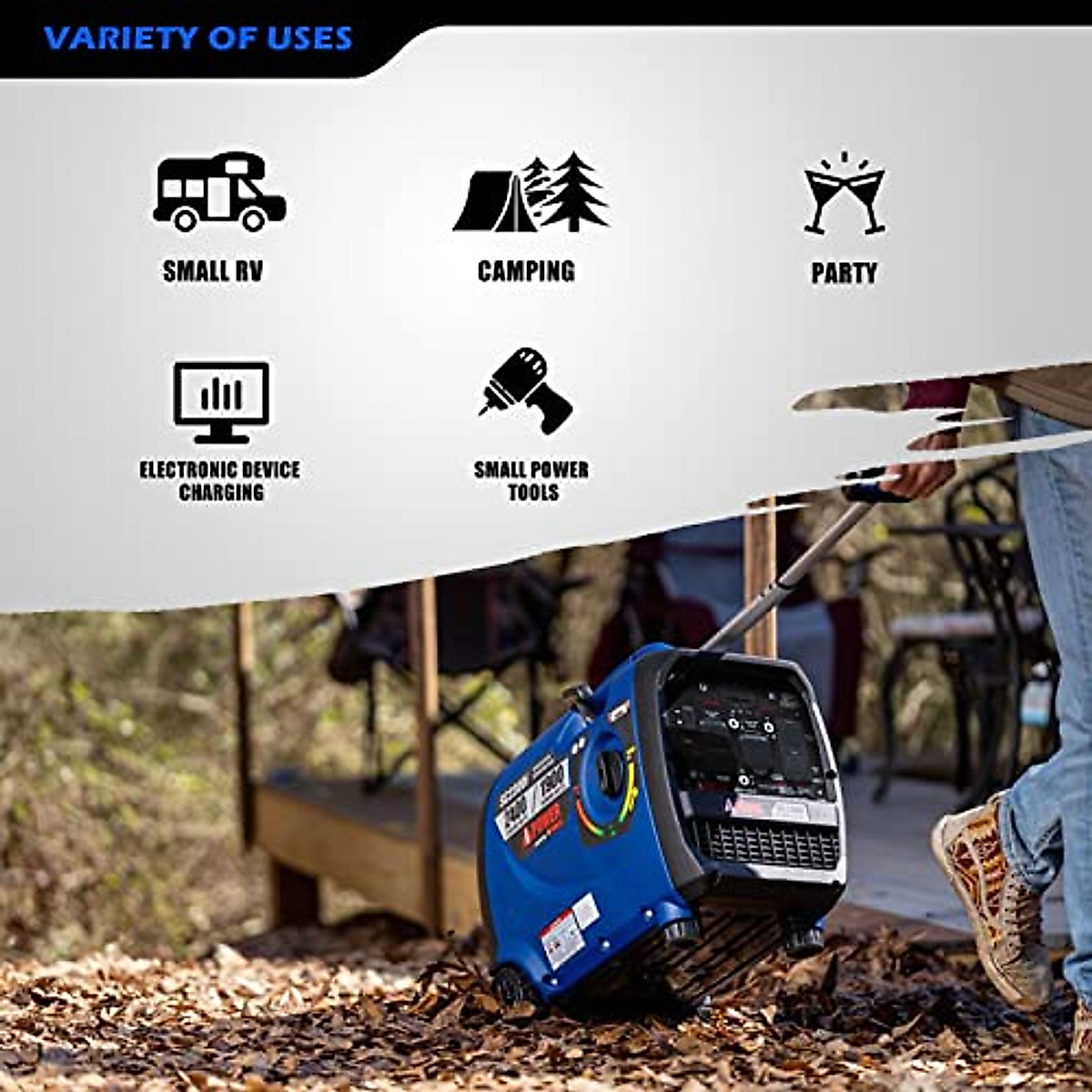 A-iPower Portable Inverter Generator, 2400W Ultra-Quiet Powered By Yamaha Engine RV Ready, EPA & CARB Compliant, Ultra Lightweight For Backup Home Use, Tailgating & Camping (SC2400iP)