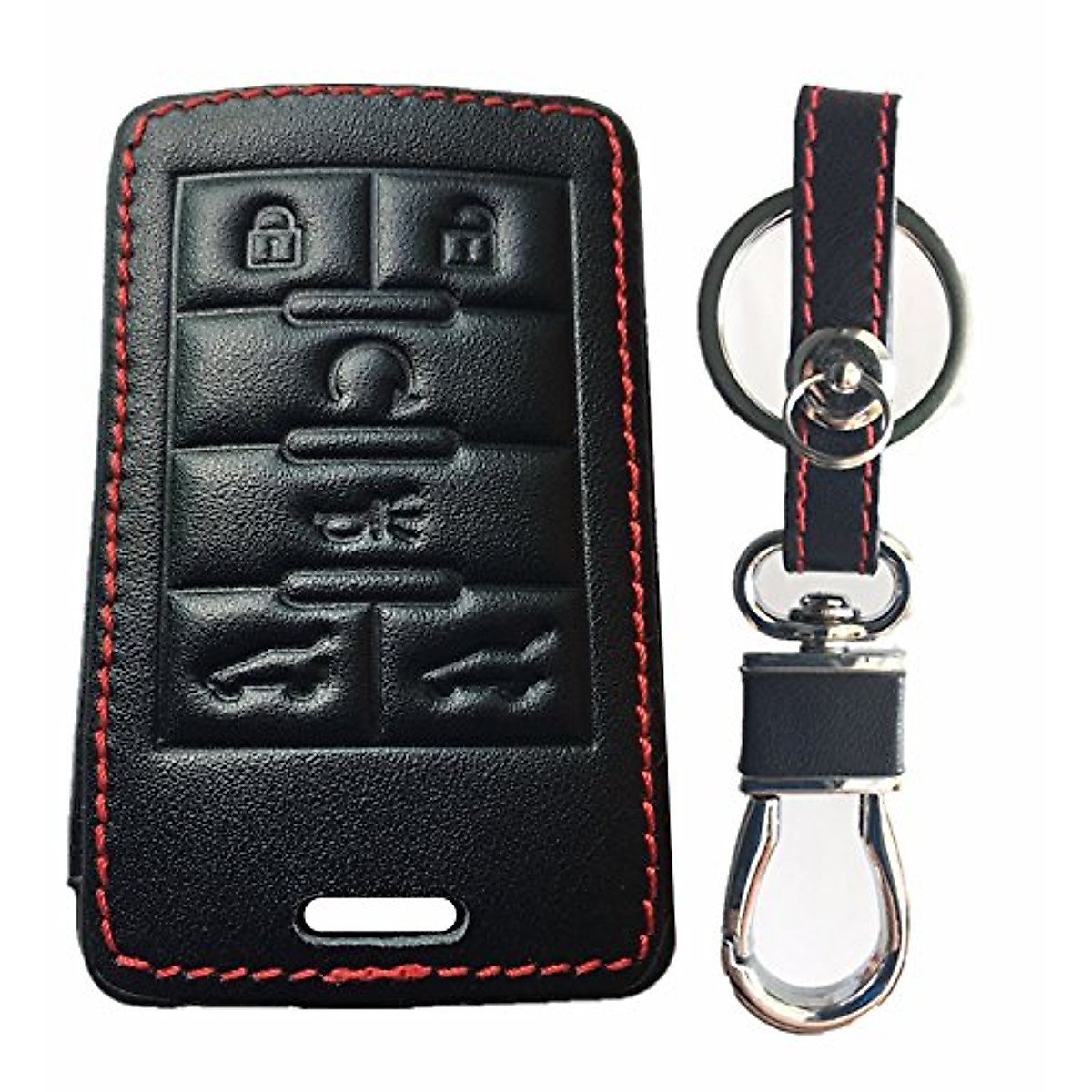 RPKEY Leather Keyless Entry Remote Control Key Fob Cover Case Protector Replacement Fit for Cadillac Escalade Escalade ESV Escalade EXT 22756466 OUC6000066 850K-6000066